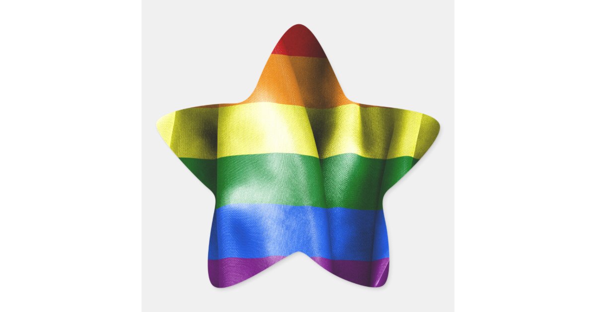 Gay Pride Flag Star Shaped Sticker | Zazzle