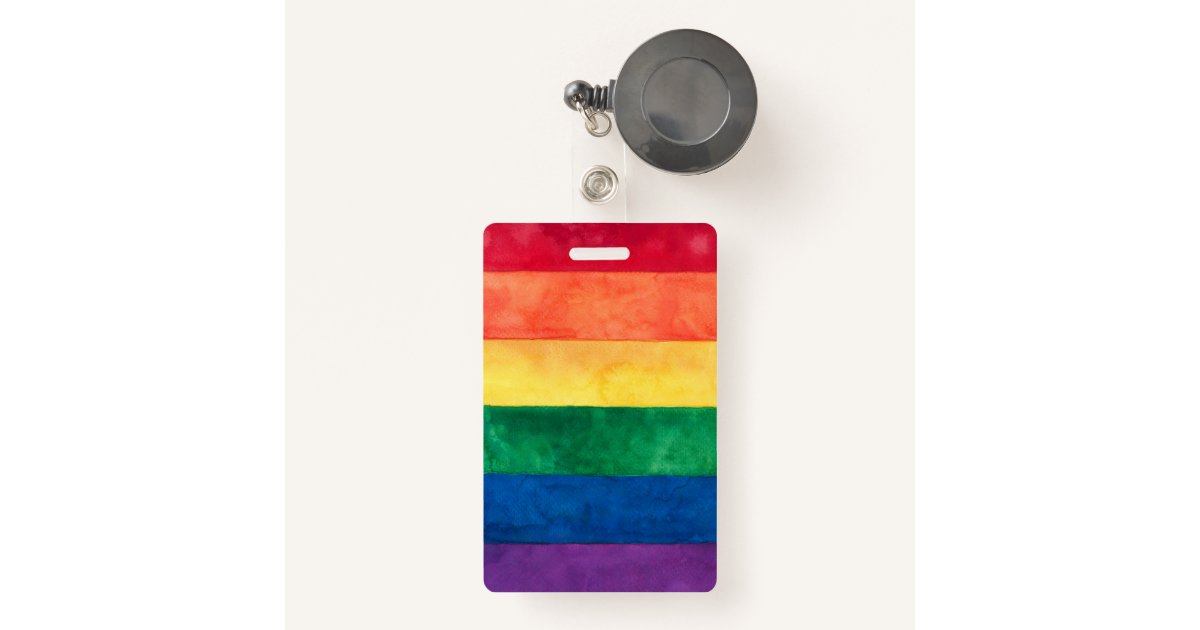 Gay Pride Rainbow Flag ID Badge | Zazzle
