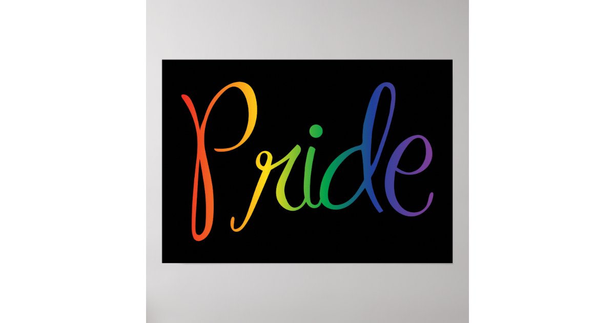 Gay Pride Rainbow Text Poster | Zazzle