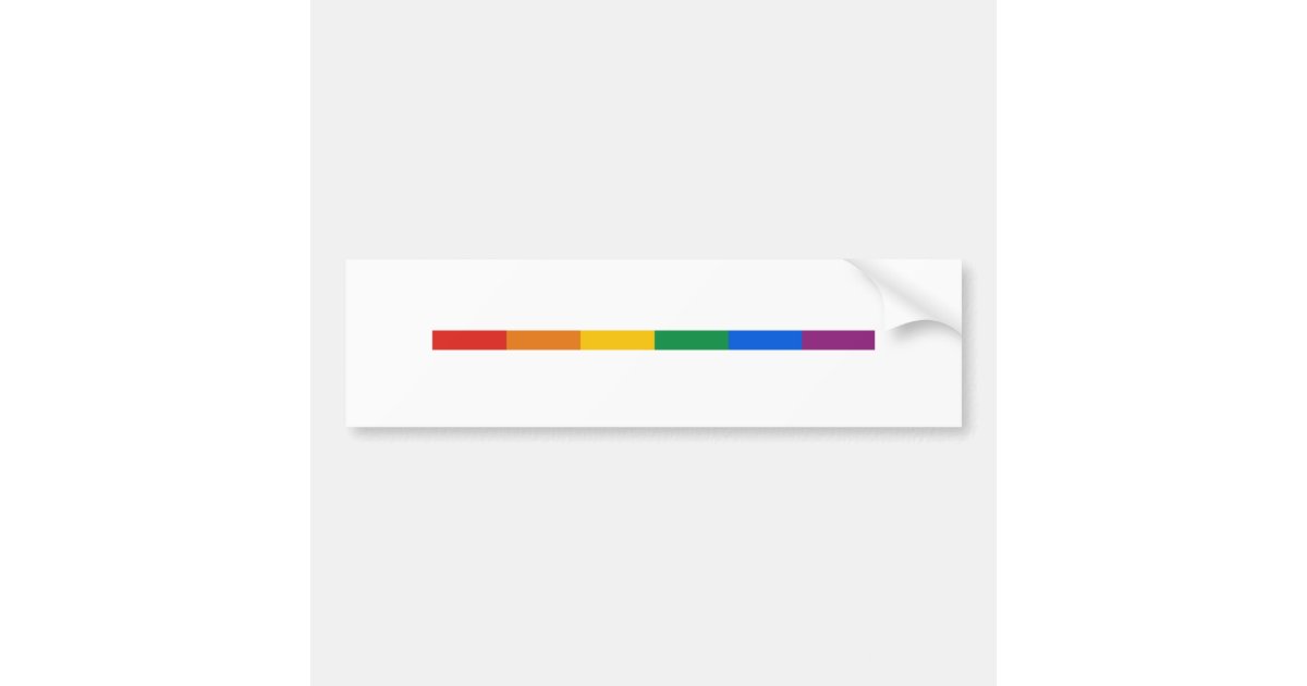 Gay Pride Stripe Bumper Sticker | Zazzle