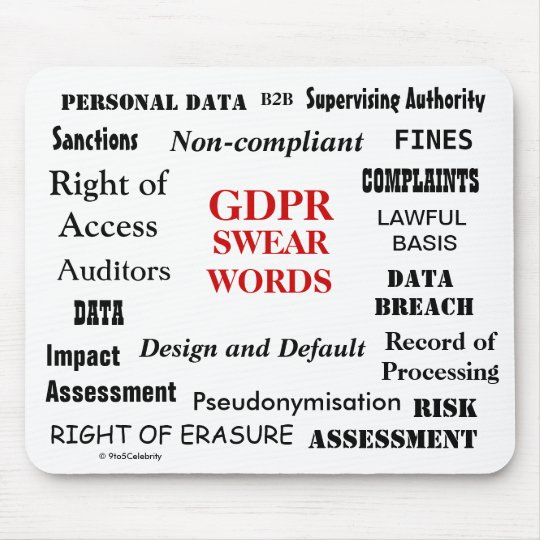 GDPR Swear Words Annoying Funny Compliance Joke Mouse Mat | Zazzle.co.uk