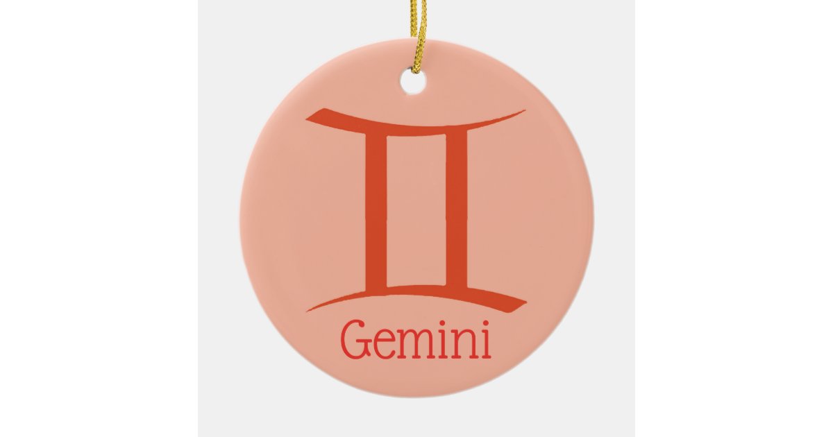 Gemini Sun Sign Zodiac Symbol Ceramic Tree Decoration | Zazzle