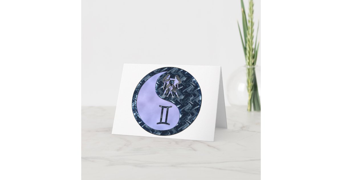 Gemini Yin Yang Card | Zazzle