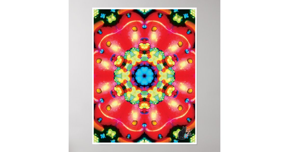 Gems Kinetic Collage Kaleidoscope Poster | Zazzle