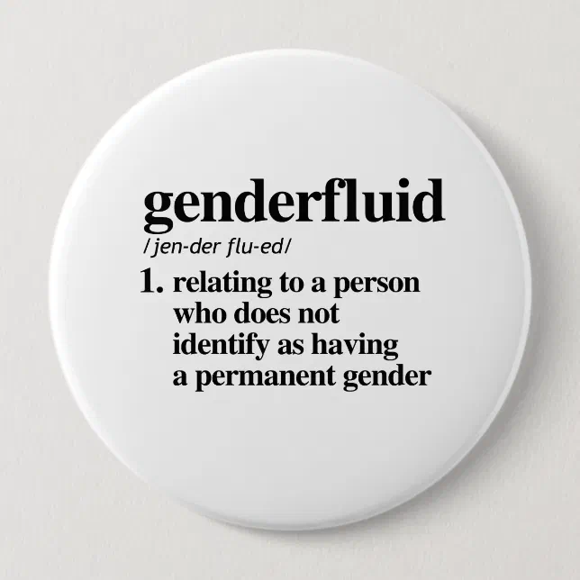 Genderfluid Definition - Defined LGBTQ Terms - 10 Cm Round Badge | Zazzle