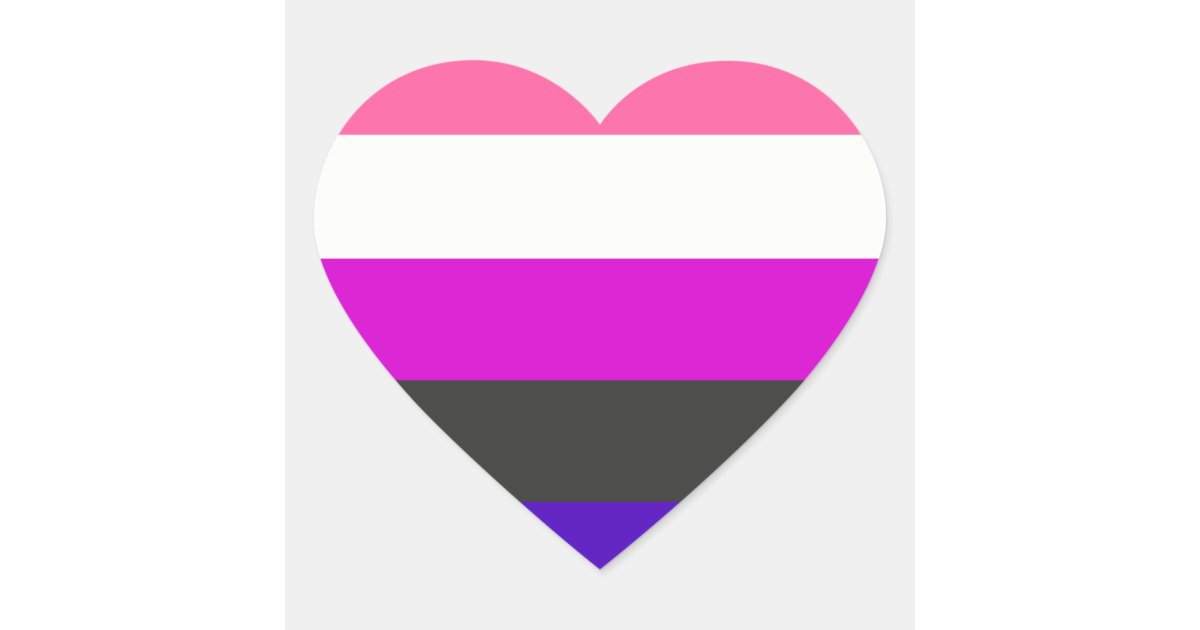 Genderfluid flag heart sticker | Zazzle