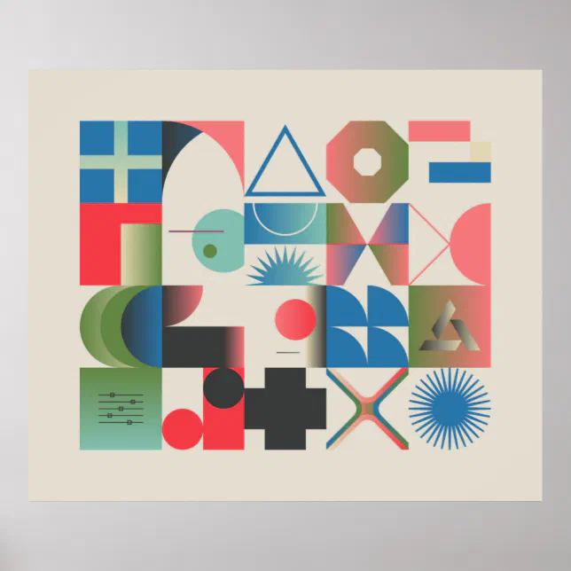 Generative design artwork graphics of bizarre comp poster | Zazzle