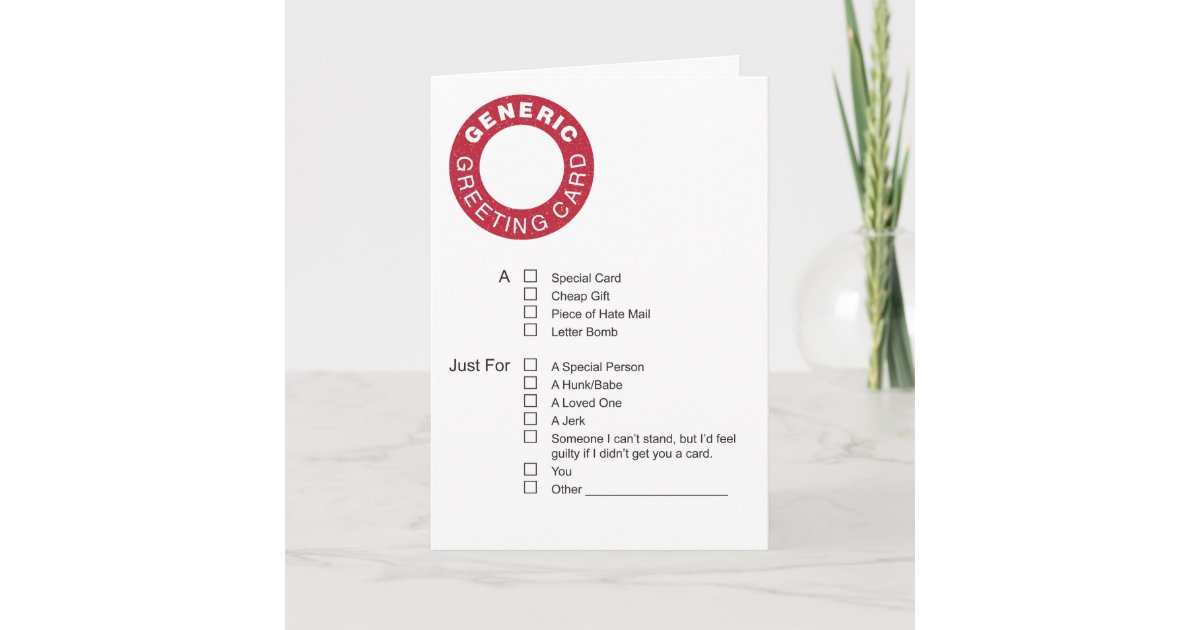 Generic Greeting Card | Zazzle