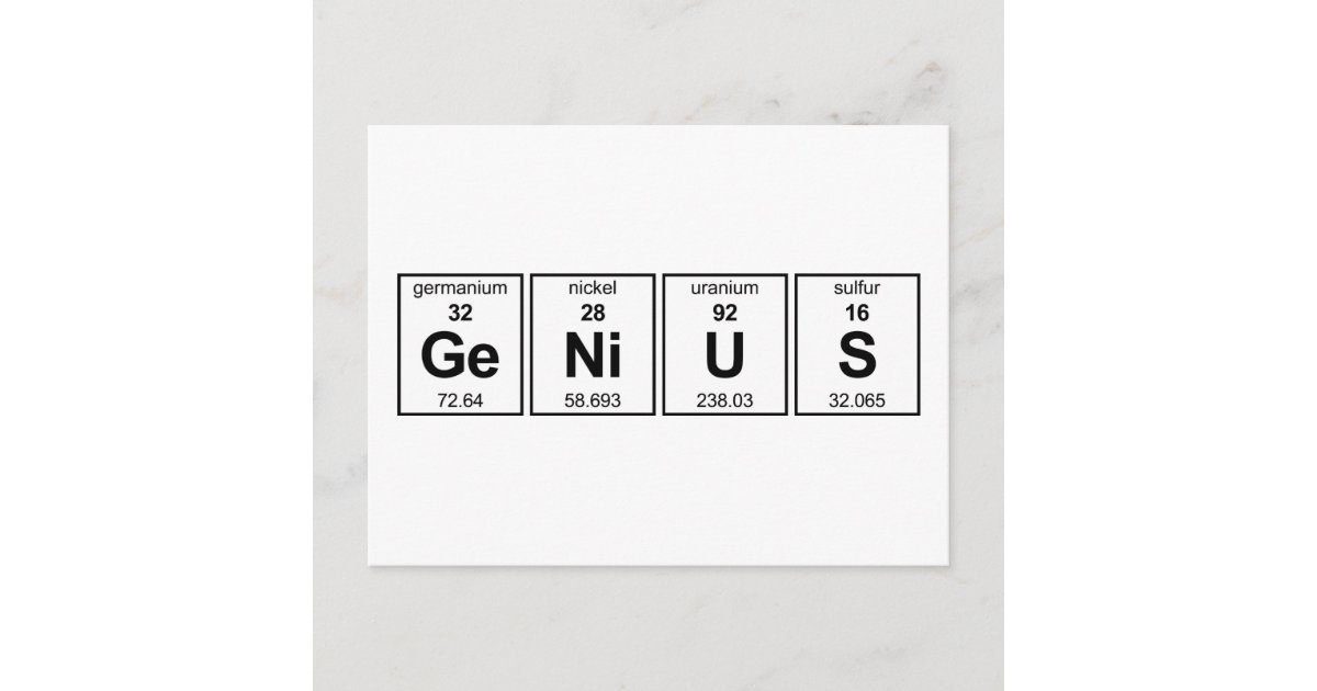 GeNiUS Periodic Table Postcard | Zazzle
