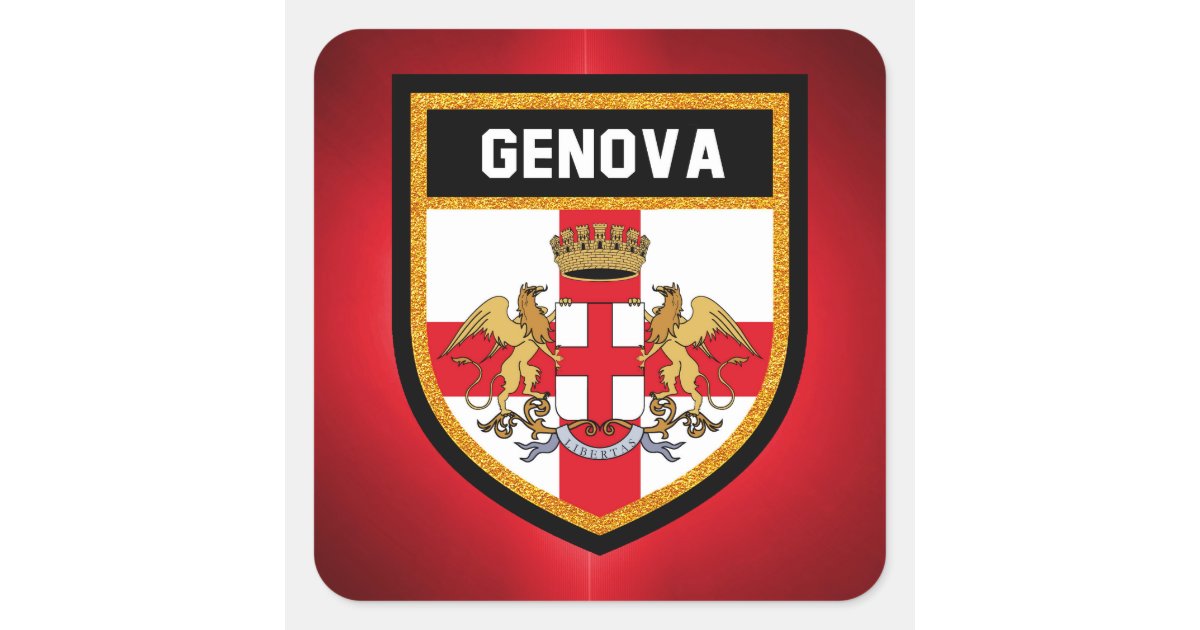 Genova Flag Square Sticker | Zazzle