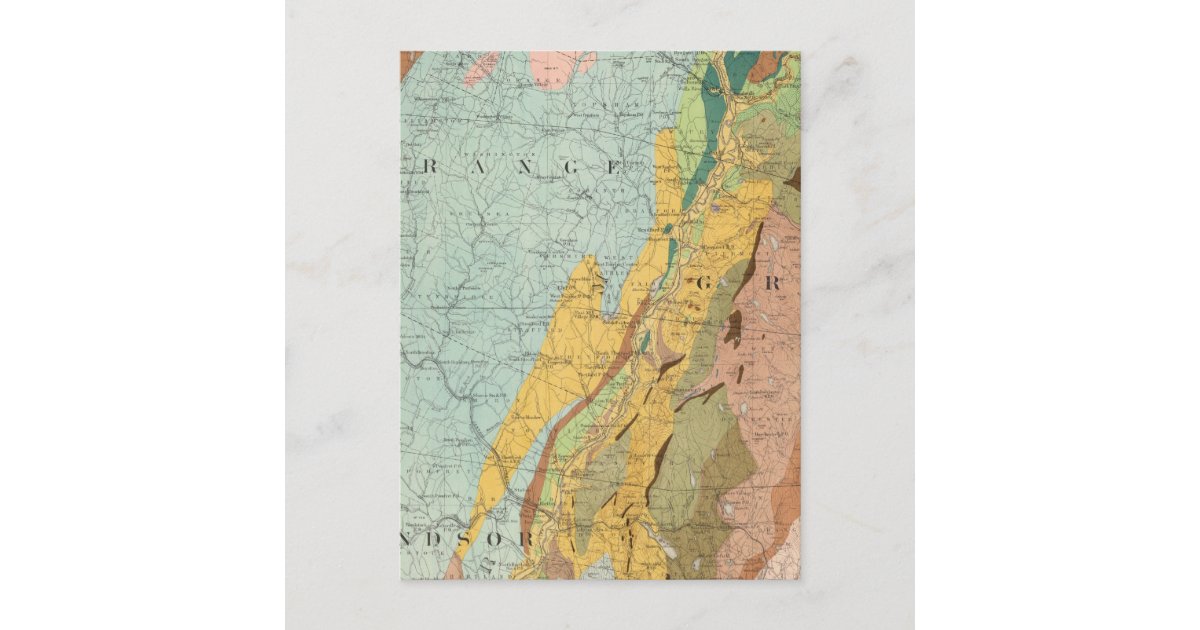 Geological Map of New Hampshire 2 Postcard | Zazzle