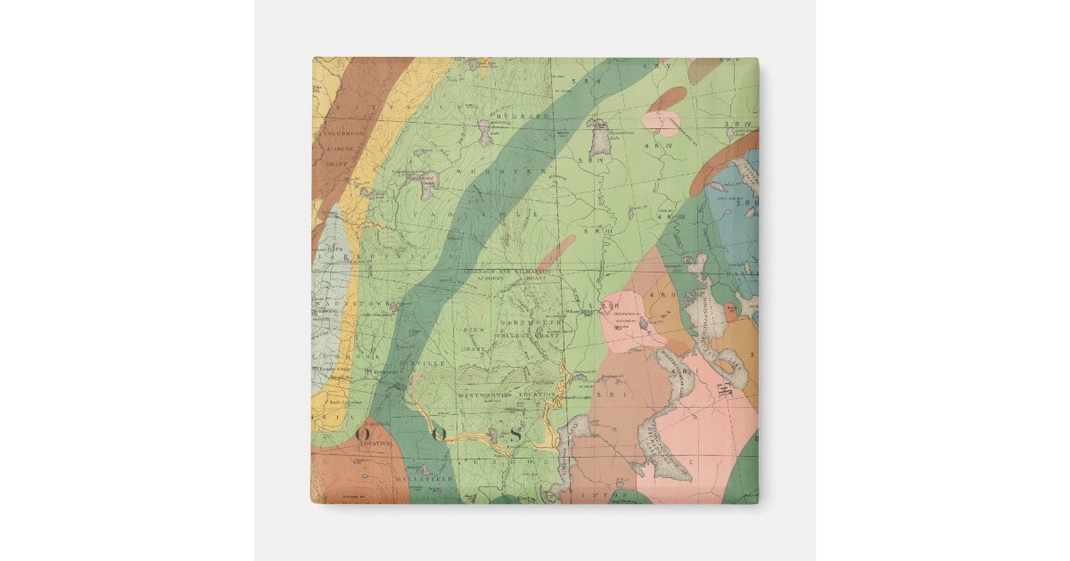Geological Map of New Hampshire 5 Magnet | Zazzle