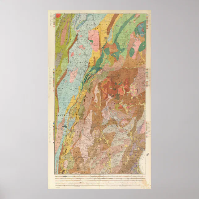 Geological Map of New Hampshire Poster | Zazzle