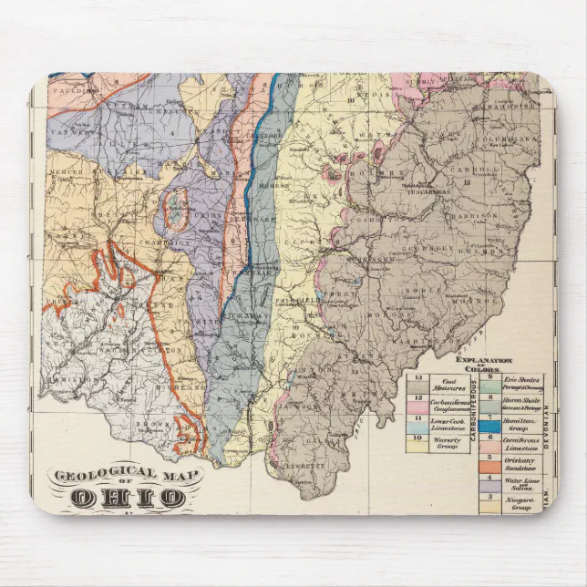 Geological map of Ohio Mouse Mat | Zazzle