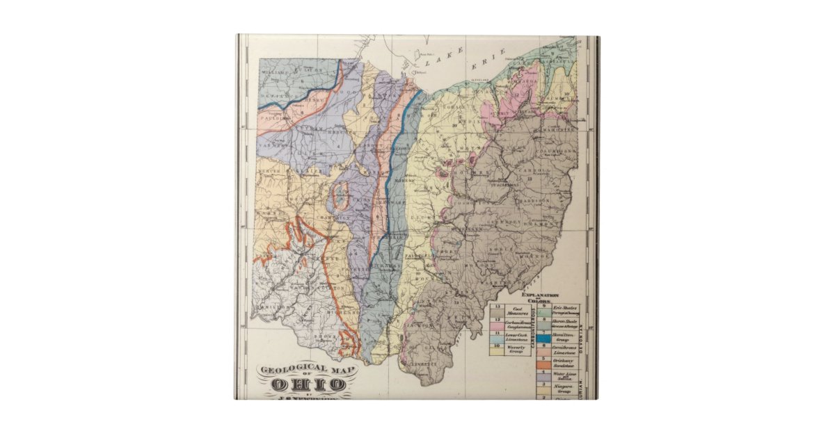 Geological map of Ohio Tile | Zazzle