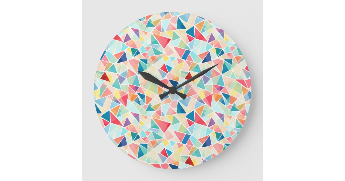 Geometric 2K Pattern Pair of Flip Flops Large Clock | Zazzle