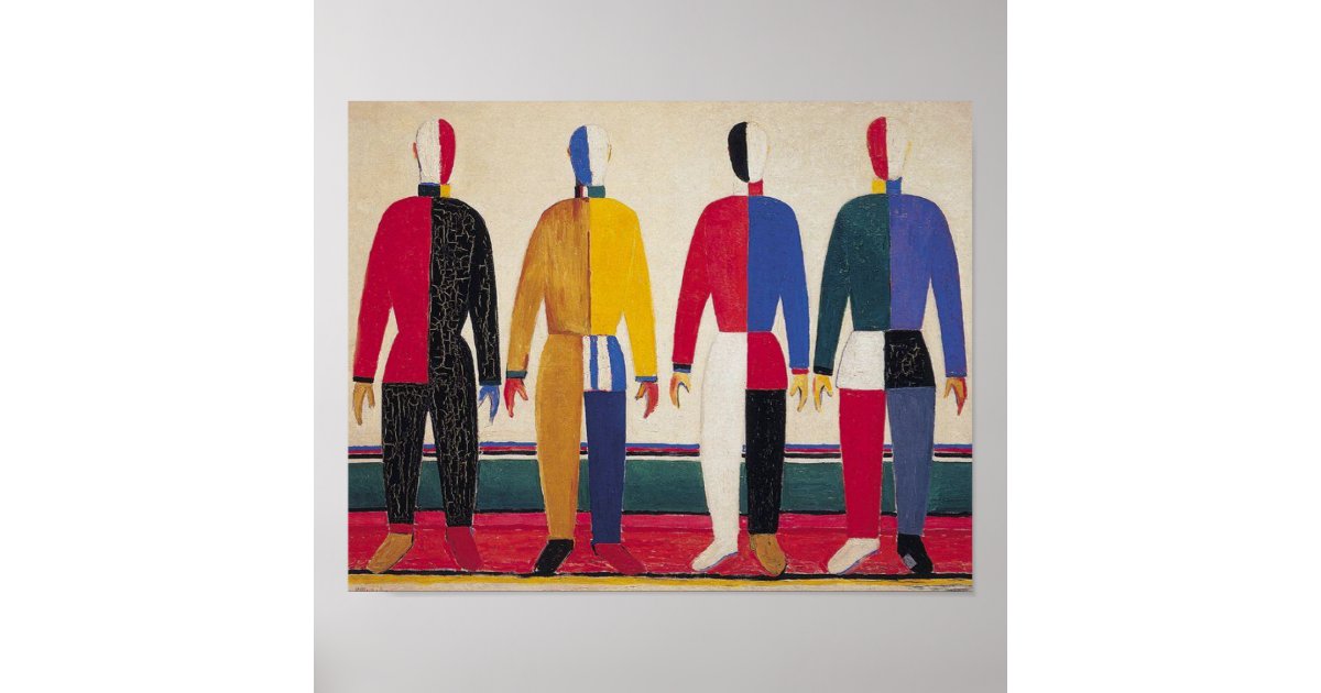 Geometric Abstract Art "Sportsmen" Malevich Poster | Zazzle