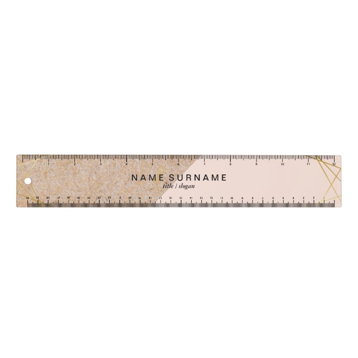 Geometric Gold KraftPrint Lt Pastel Pink 12" Ruler | Zazzle.co.uk