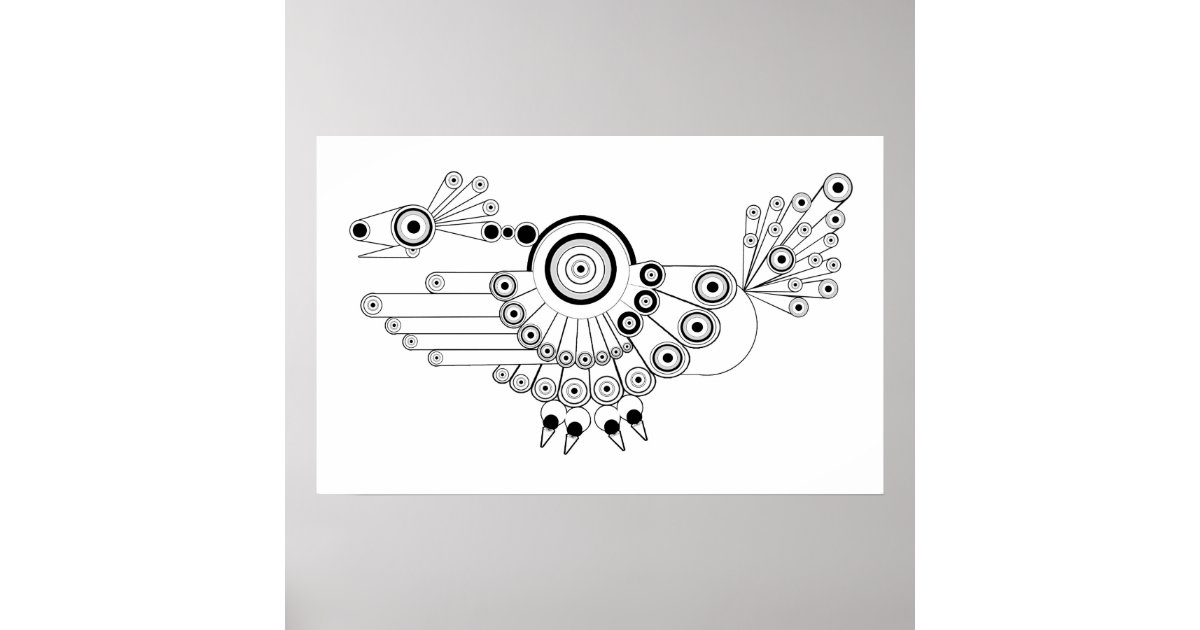 Geometric Peacock Design Poster Zazzle