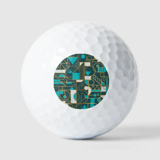 Geometric Retro: Minimalist Artwork Poster. Golf Balls | Zazzle