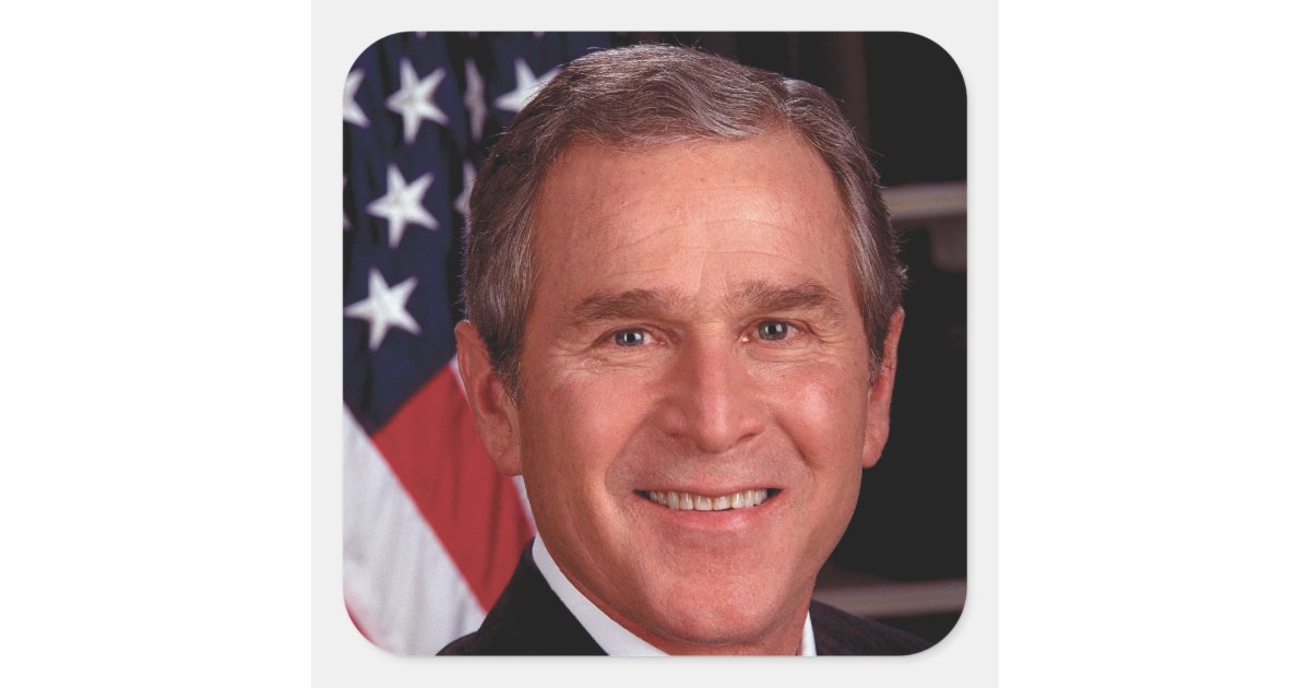 George Bush 43rd US American President Photo Square Sticker | Zazzle