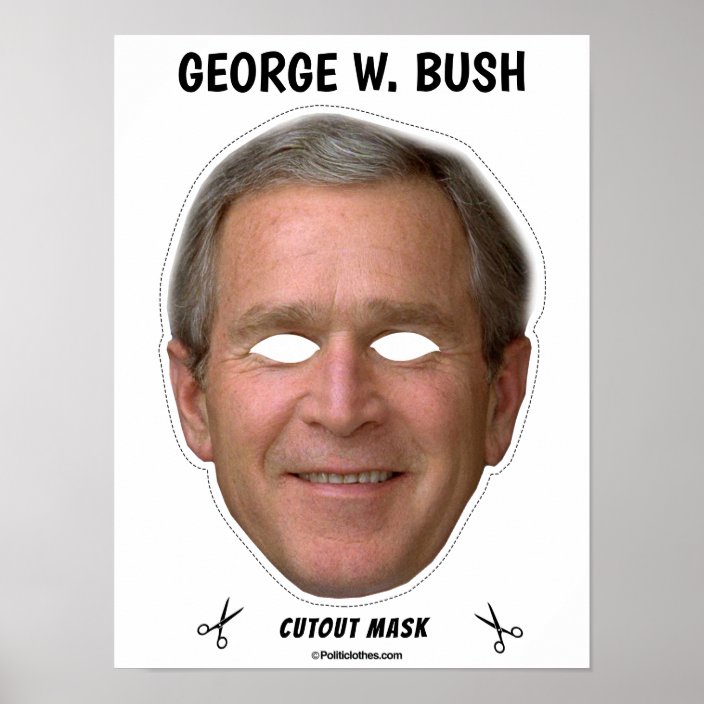GEORGE W. BUSH Halloween Mask Poster | Zazzle.co.uk