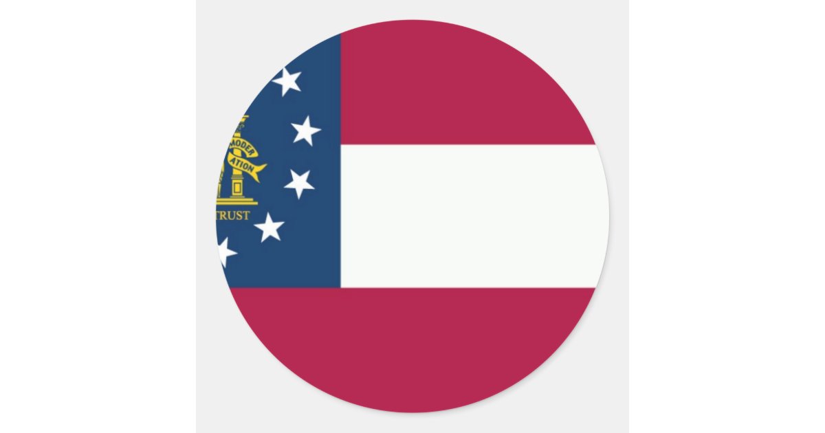 Georgia State Flag Classic Round Sticker | Zazzle