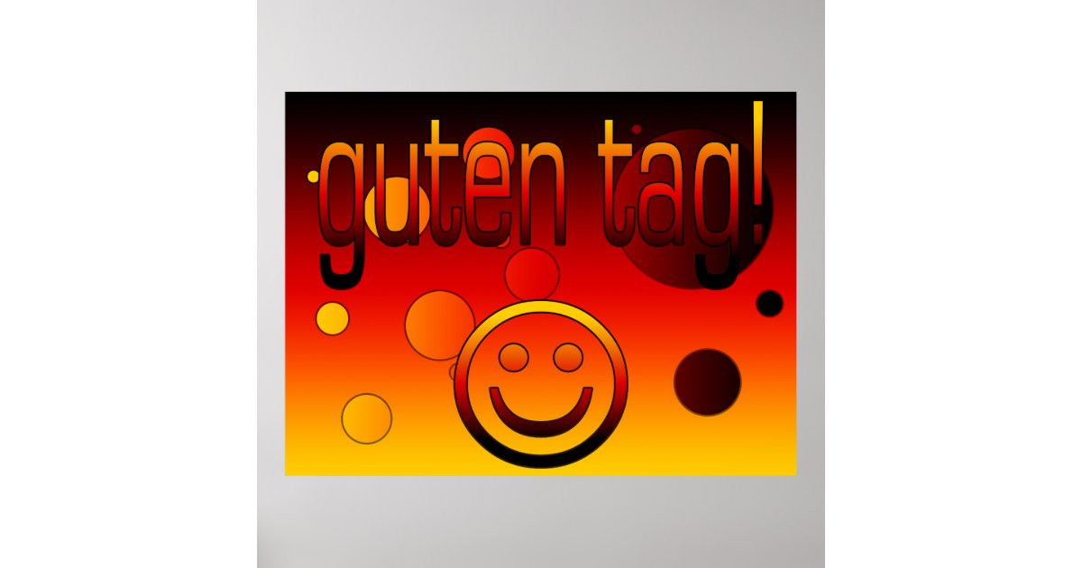 German Gifts : Hello / Guten Tag Face Poster | Zazzle