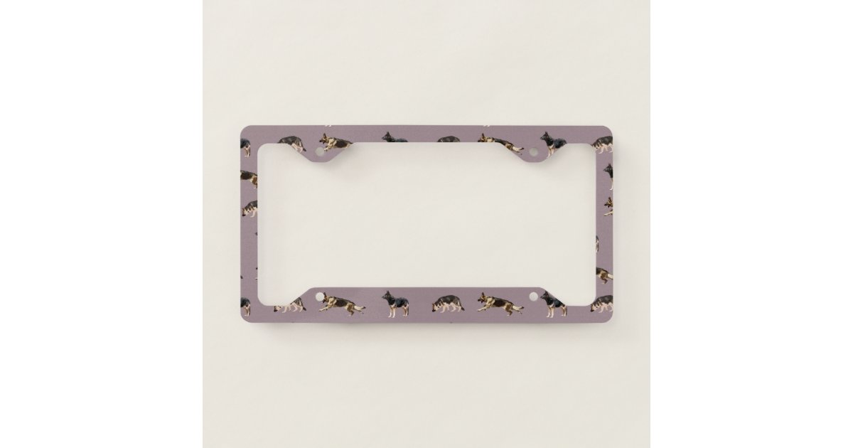 German Shepherd Pattern (Purple) Licence Plate Frame | Zazzle