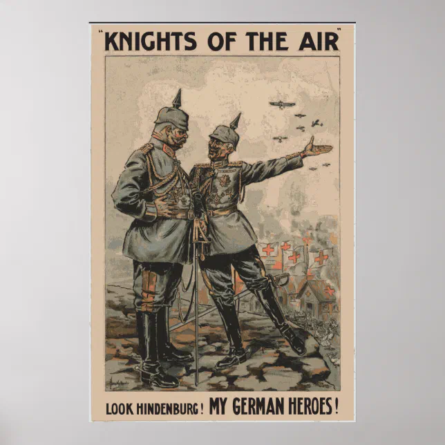 German WW1 Poster Knights of the Air | Zazzle