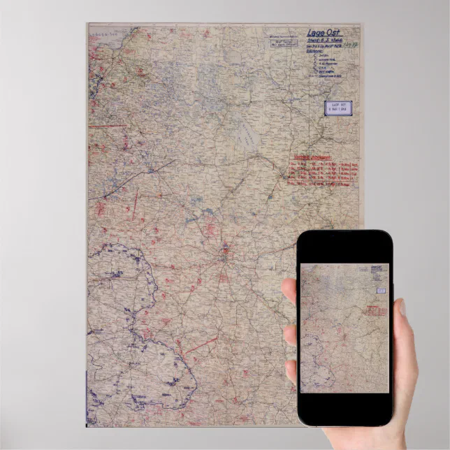 German WW2 Battle Map! Russia! Poster | Zazzle