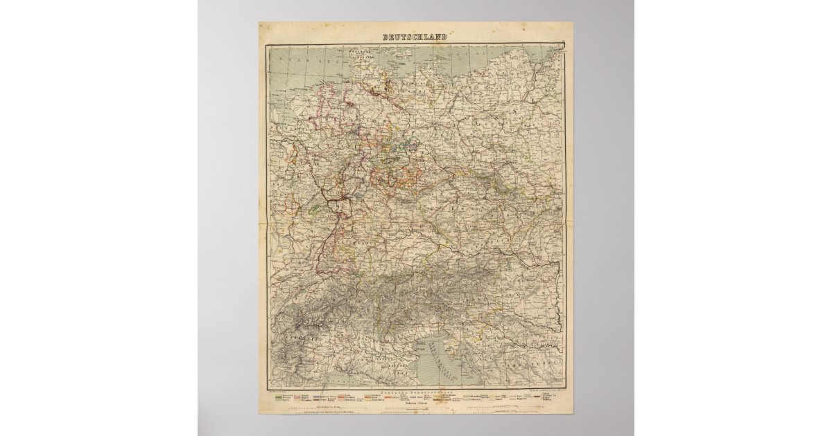 Germany Atlas Map Poster | Zazzle