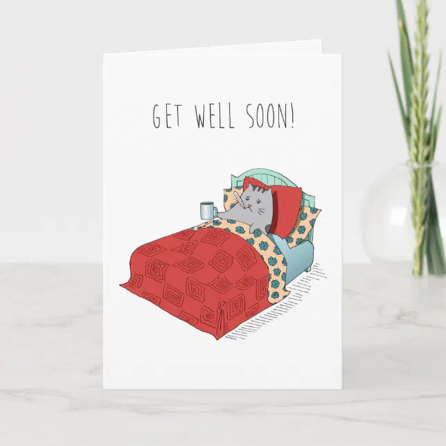 Get Well Feel Better Cold Flu Sick Cute Funny Card | Zazzle