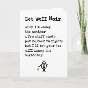 Funny Poem Get Well Cards - Well Wishes Cards | Zazzle.co.uk