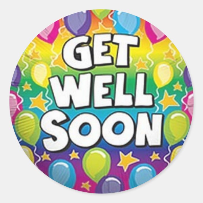 get well soon classic round sticker | Zazzle.co.uk