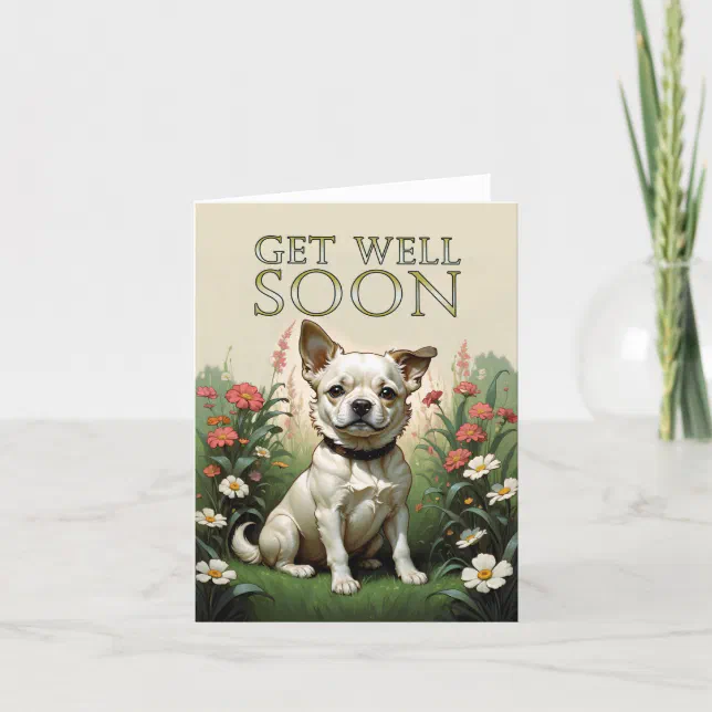 get well soon dog thank you card | Zazzle