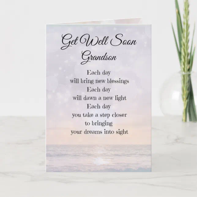 Get Well Soon Grandson design Card | Zazzle