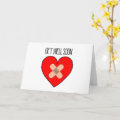 Get well soon - heart with bandaids card | Zazzle