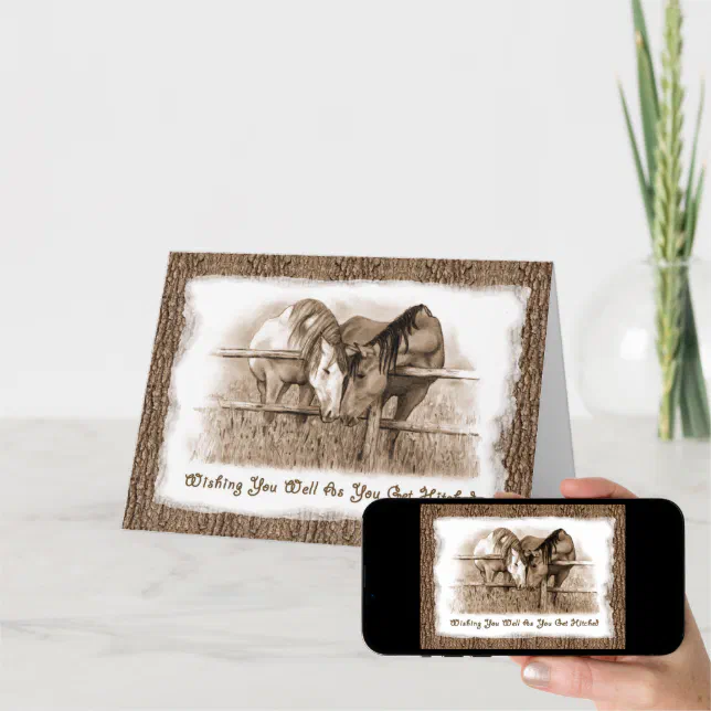 Getting HItched: Horses: Wedding Congratulations Card | Zazzle