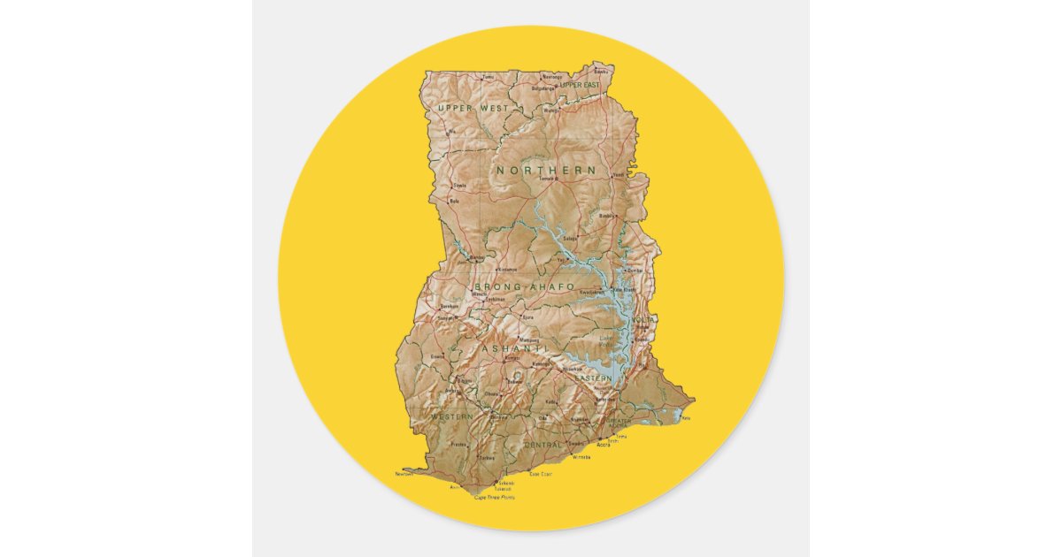 Ghana Map Sticker | Zazzle