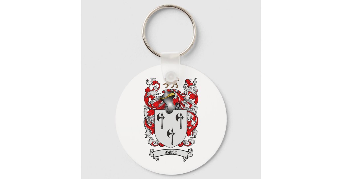GIBBS FAMILY CREST - GIBBS COAT OF ARMS KEY RING | Zazzle