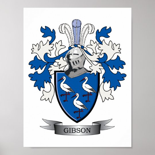 Gibson Family Crest Coat of Arms Poster | Zazzle.co.uk