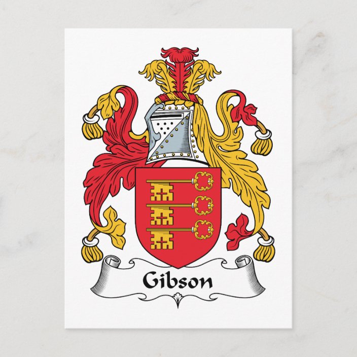 Gibson Family Crest Postcard | Zazzle.co.uk