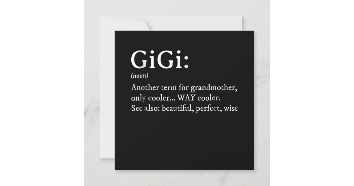 Gigi Definition T Women Gigi Gift Grandma Birthday Invitation | Zazzle