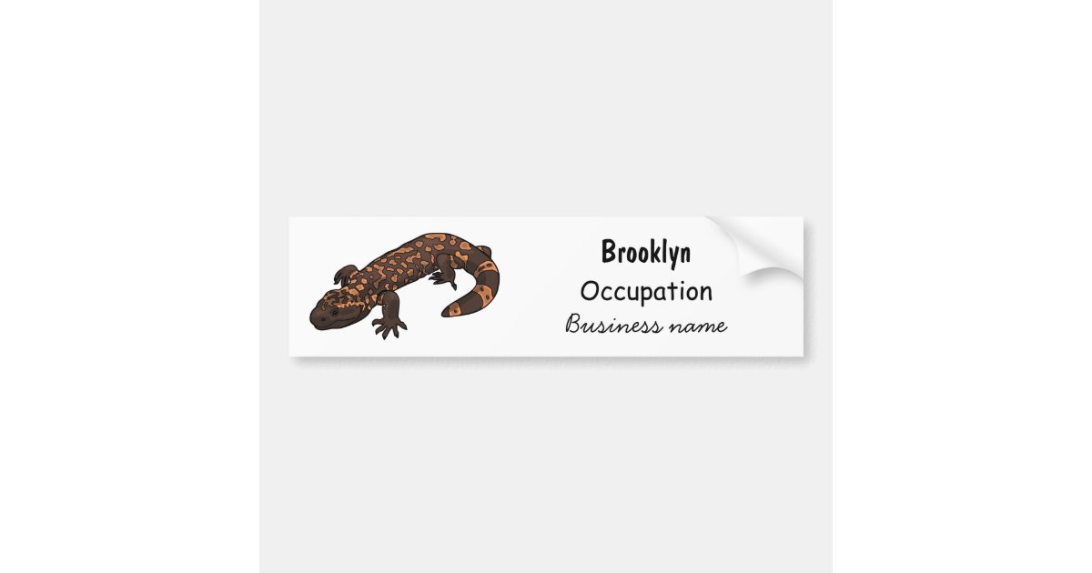 Gila monster cartoon illustration bumper sticker | Zazzle