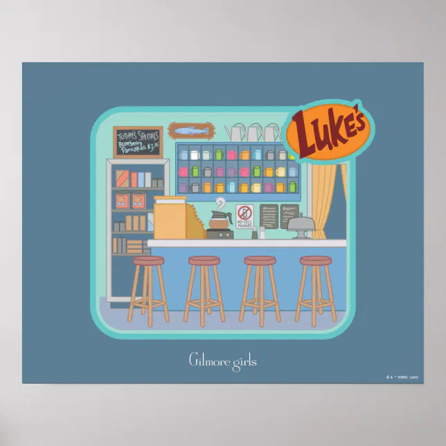 Gilmore Girls | Luke's Diner Graphic Poster | Zazzle