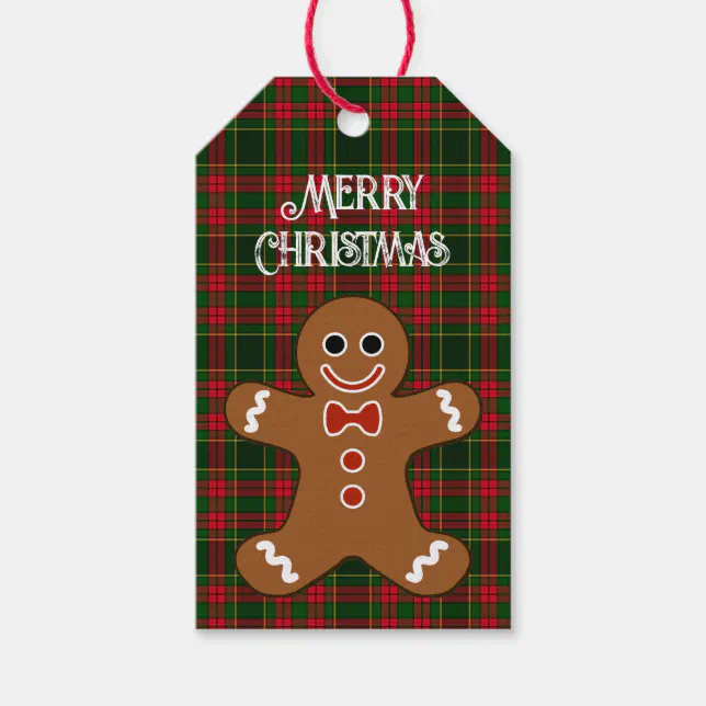 Gingerbread Man Merry Christmas Gift Tags | Zazzle