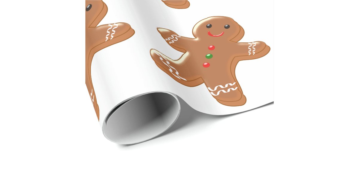 Gingerbread Man Wrapping Paper | Zazzle