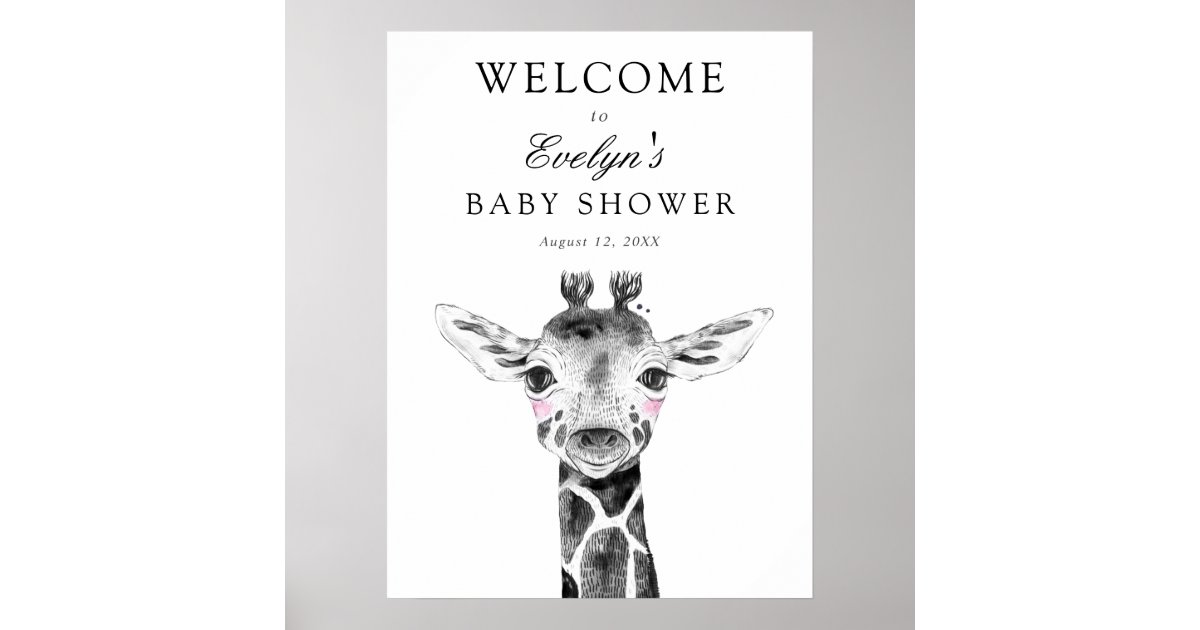 Giraffe Baby Shower Welcome Sign | Zazzle