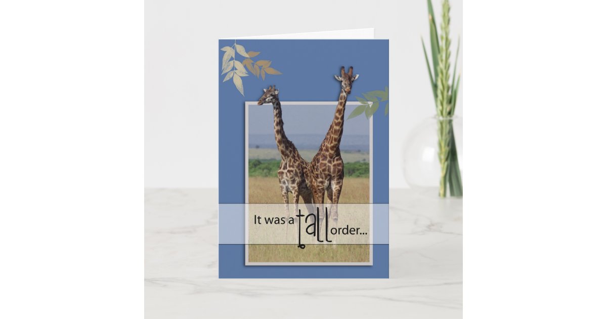 Giraffe Job Well Done Thank You Card | Zazzle